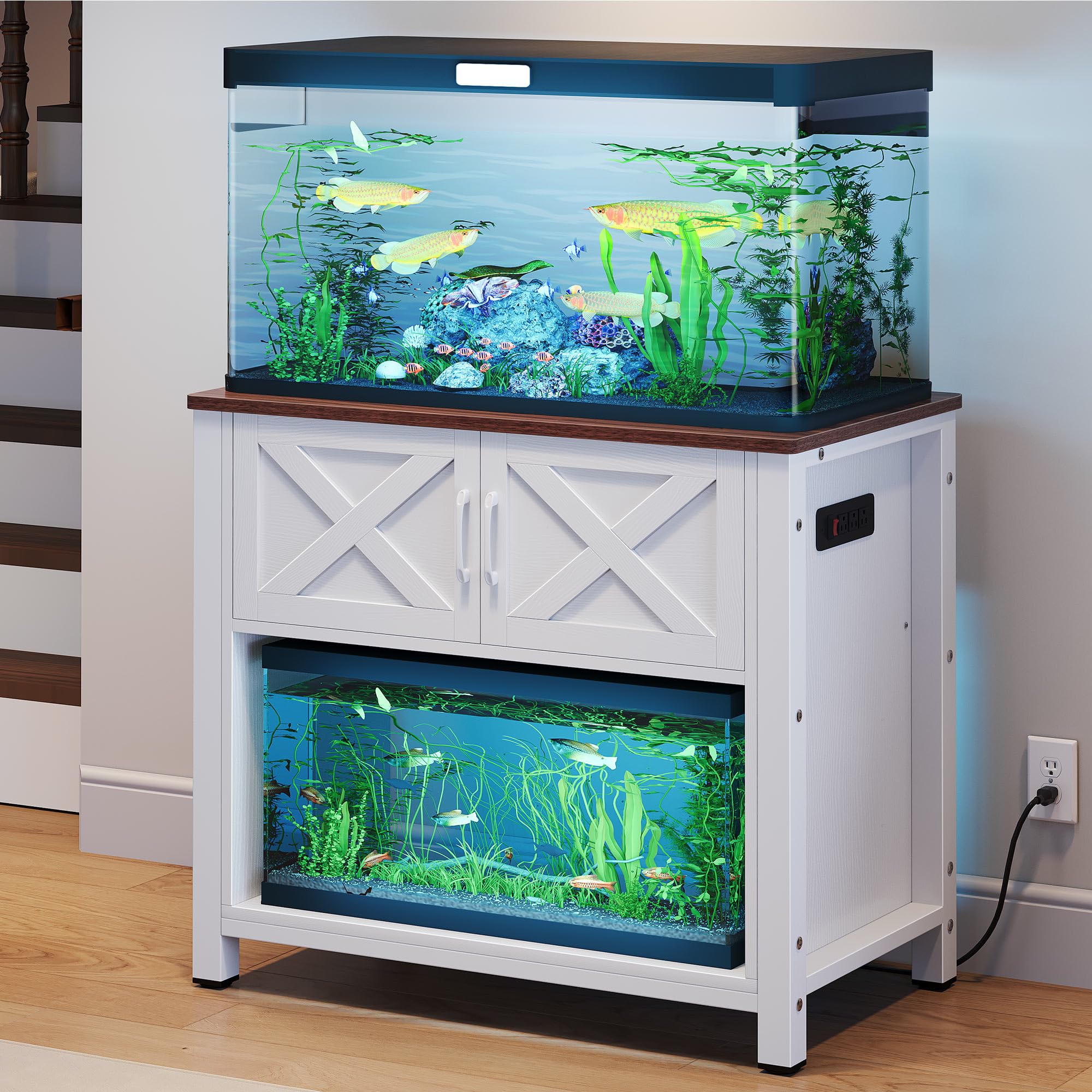 YITAHOME Heavy Duty 40-50 Gallon Aquarium Stand with Power Outlets ...