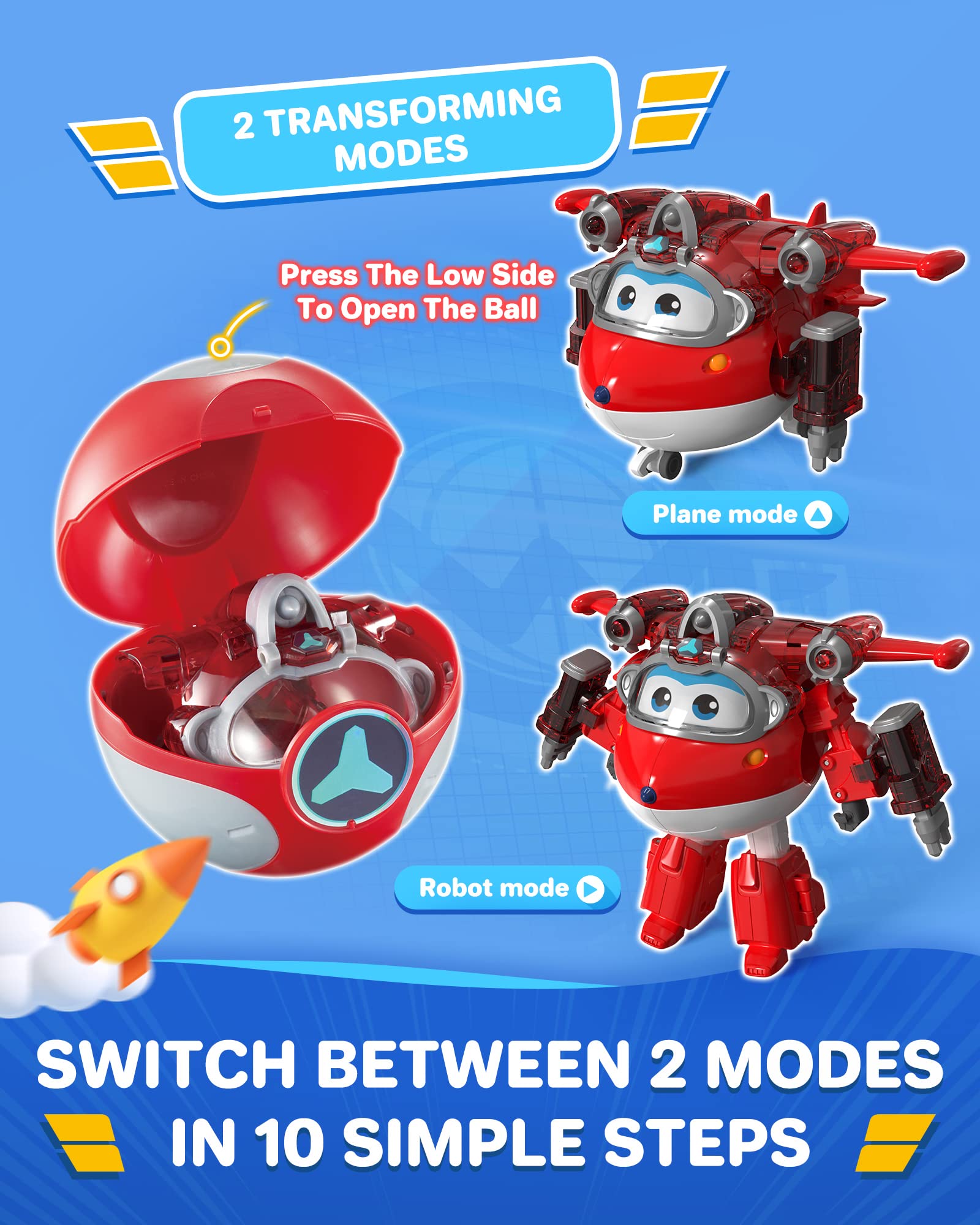 Mua Super Wings Toys Action Figure 5" Transformer Jett Robot Airplane ...