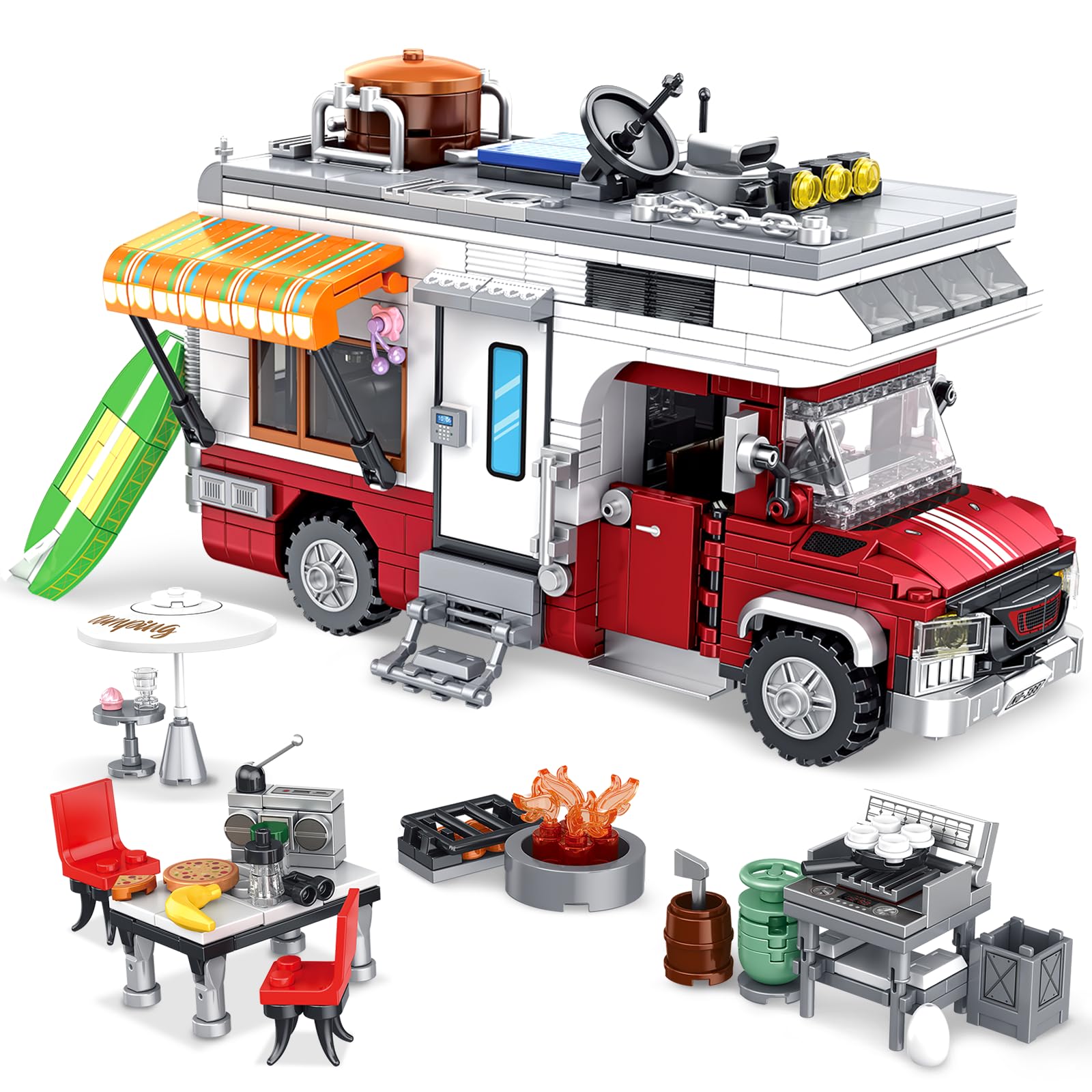 Camper Van Building Set, Compatible with Lego Rvs Camper Vehicles ...