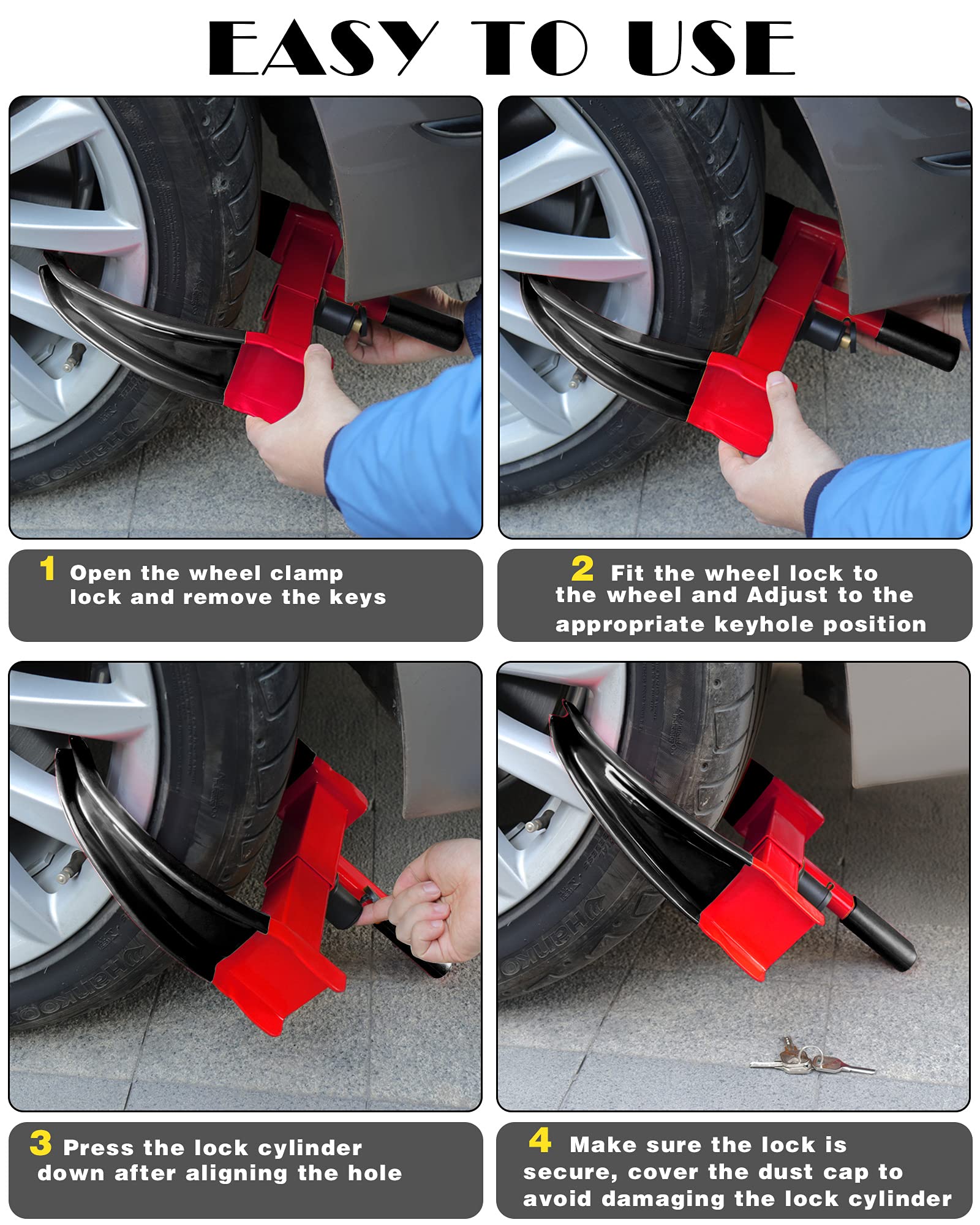 Mua Tevlaphee Universal Wheel Lock Heavy Duty Security Trailer Wheel ...