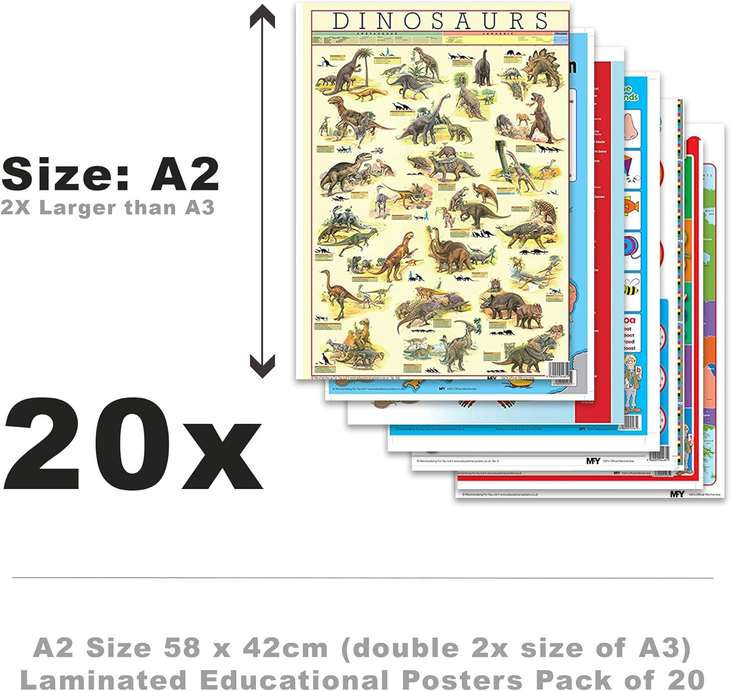 20 X Engaging Educational Posters & Colourful Wall Charts for Children ...