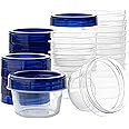 Amazon.com: PLASTICPRO [4 oz 12 Pack] Twist Top Deli Containers Clear bottom With blue Top Twist ...