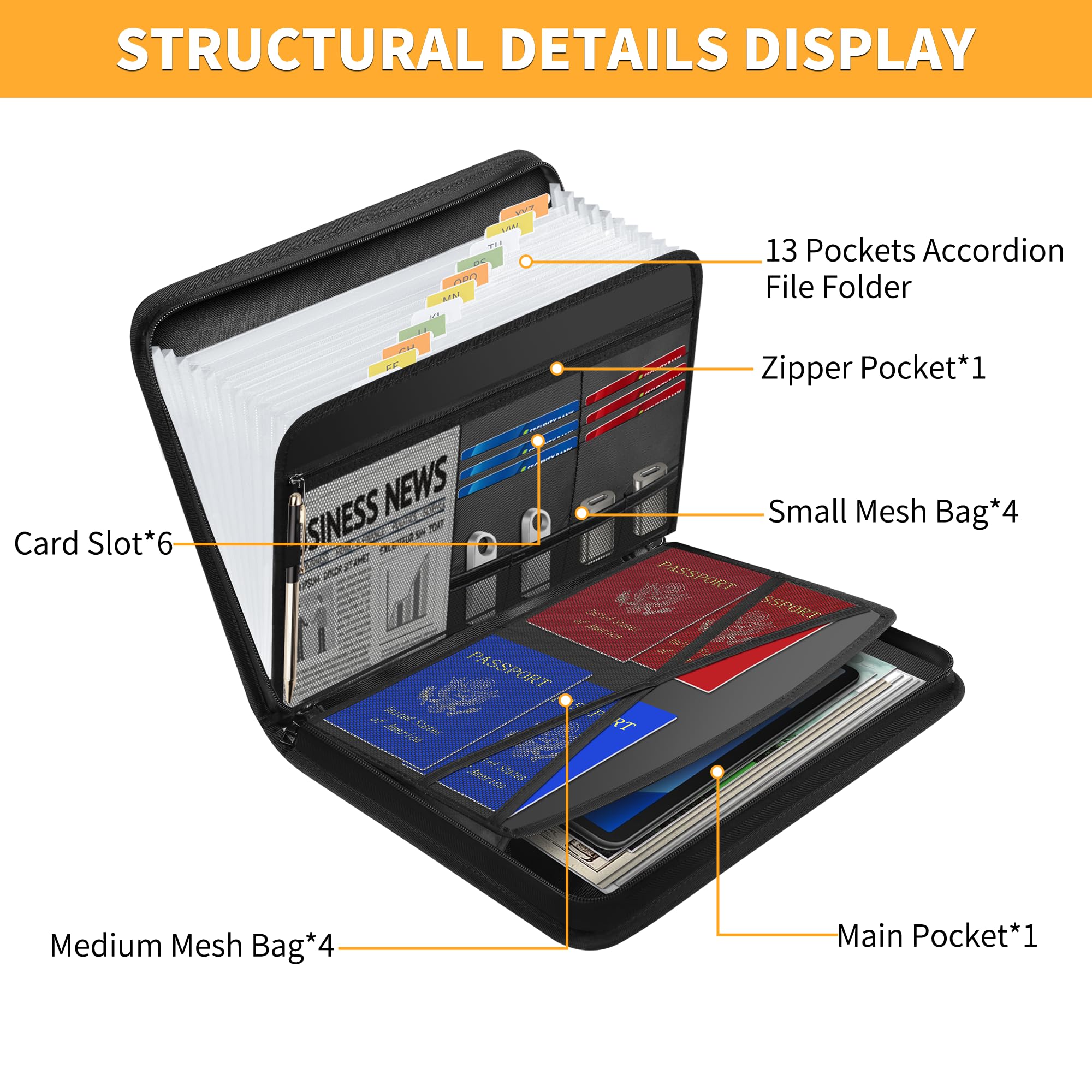 Mua JUNDUN Accordion File Organizer - Fireproof Accordion Folder with ...