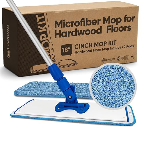 Cinch Mop - Microfiber Mop for Hardwood Floors - Flat Mops System for ...