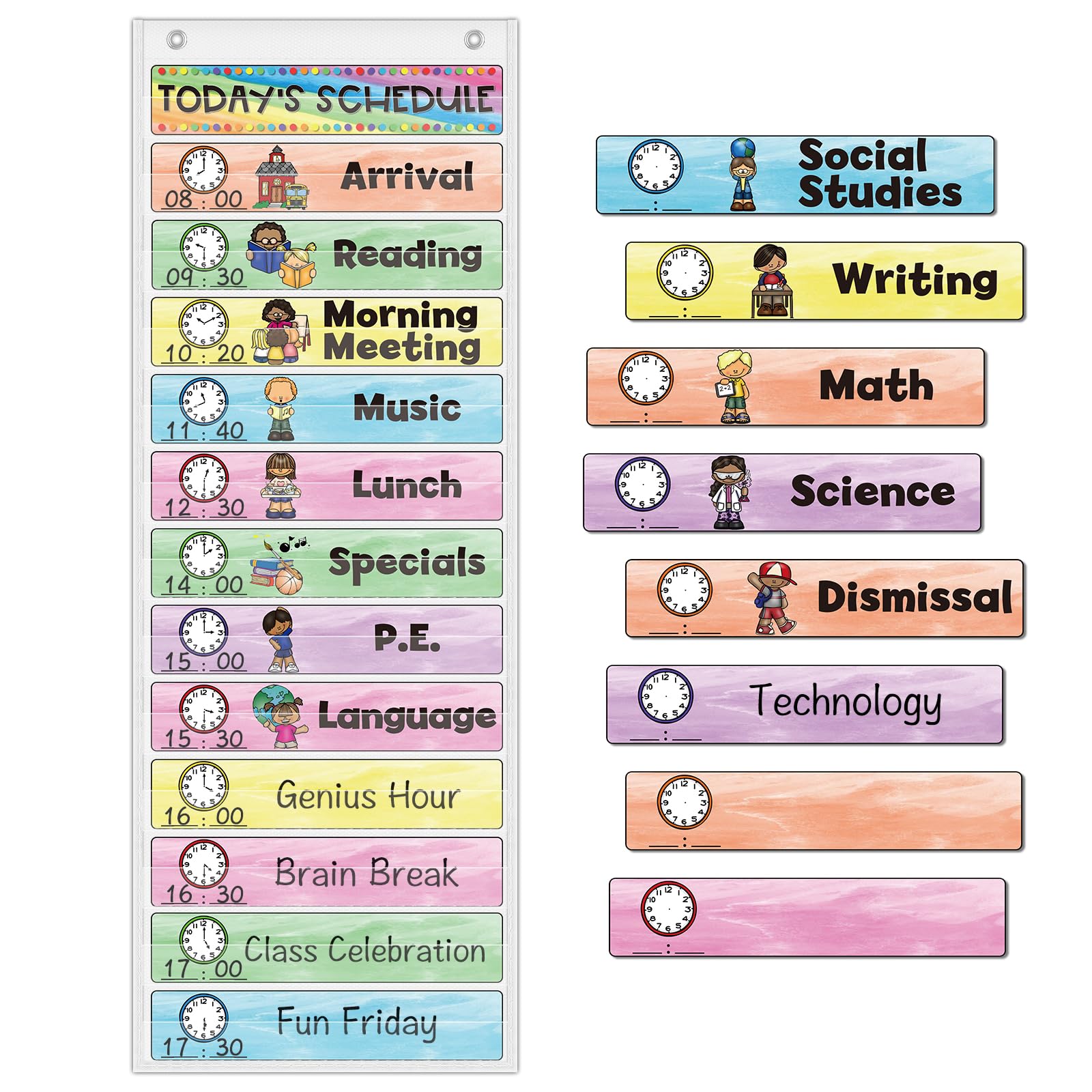 Mua ABCxGOOD Daily Schedule Pocket Chart, Visual Schedule Pocket Chart ...