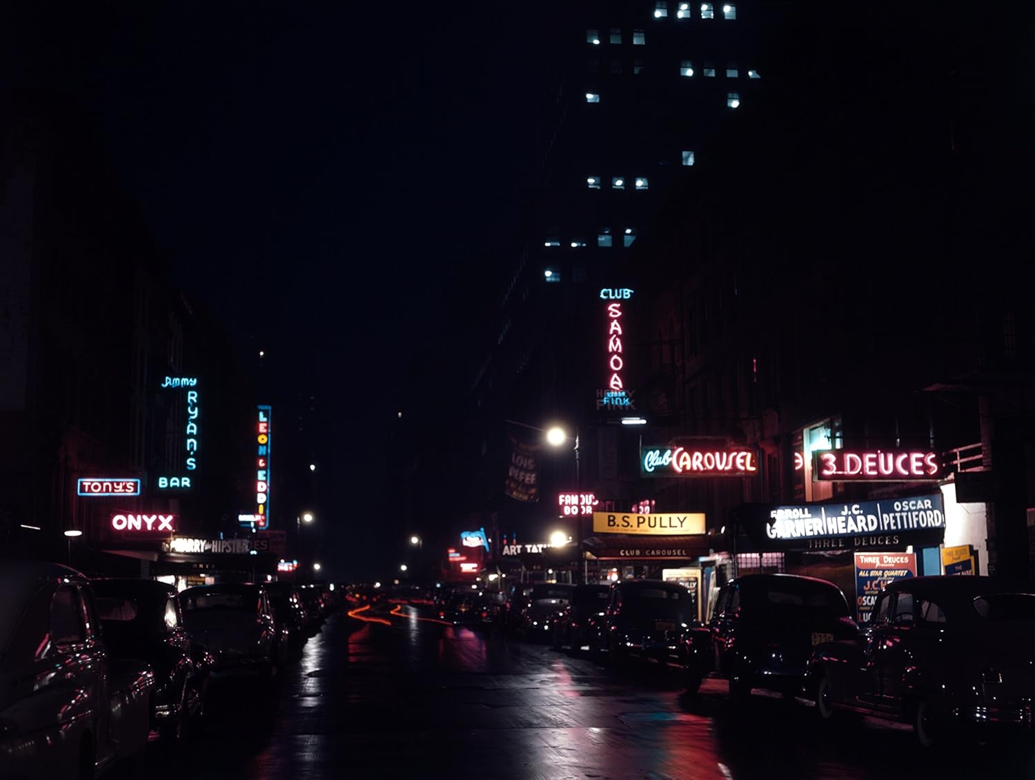 Outside the Three Deuces Jazz Club on 52nd Street in NYC, July 1948 ...