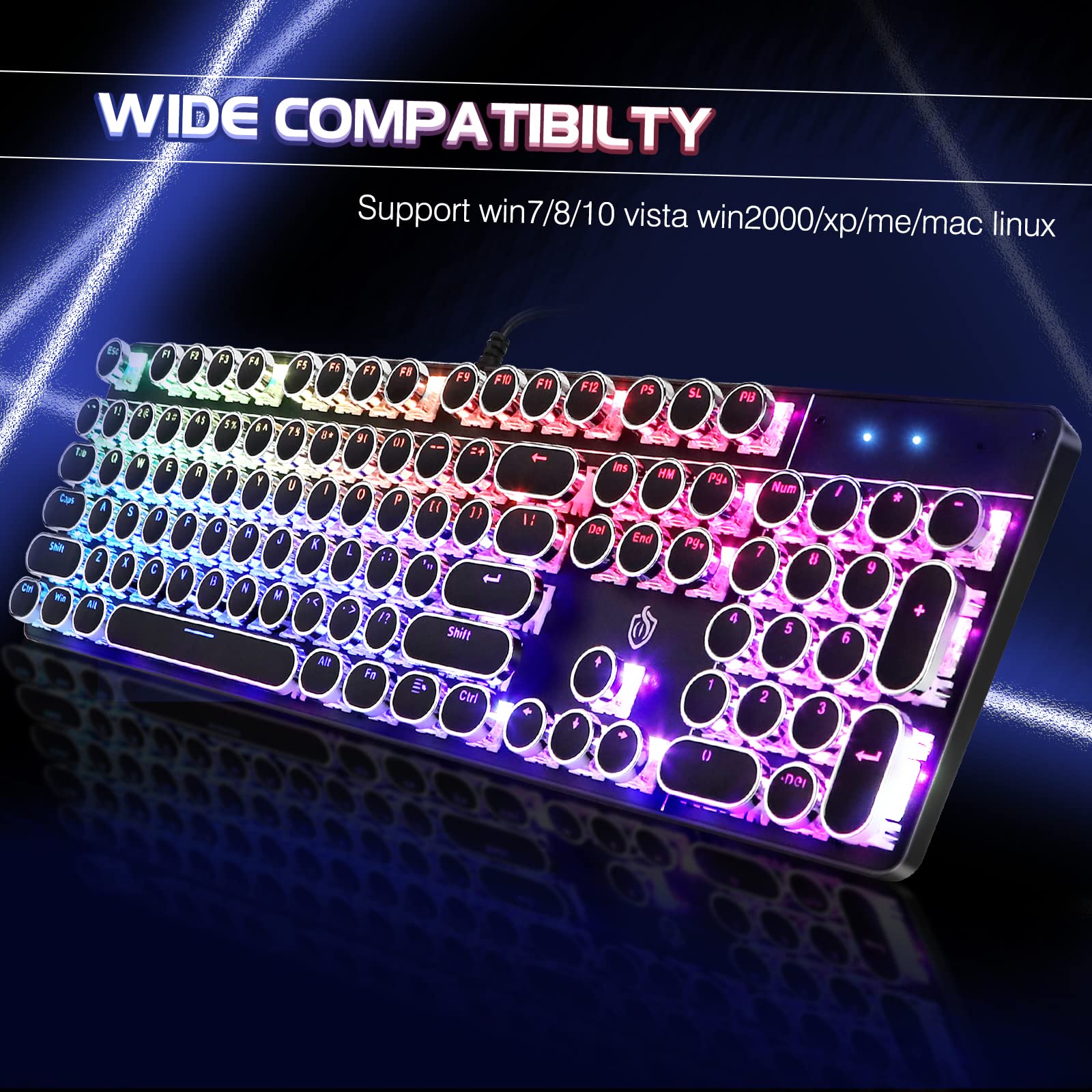 Mua YSCP Typewriter Style Mechanical Gaming Keyboard RGB Backlit Wired ...