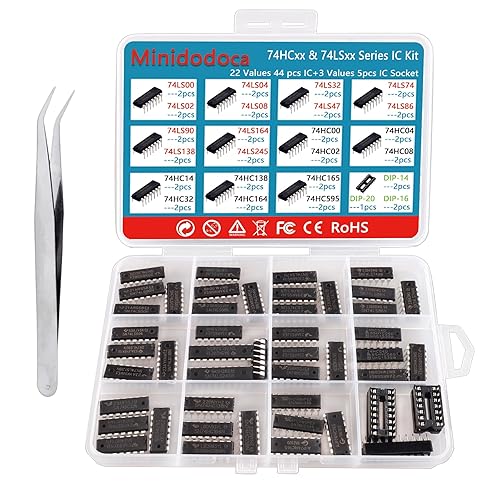 49Pcs 25 Types 74HCxx and 74LSxx Series Logic IC Assortment Kit & IC ...