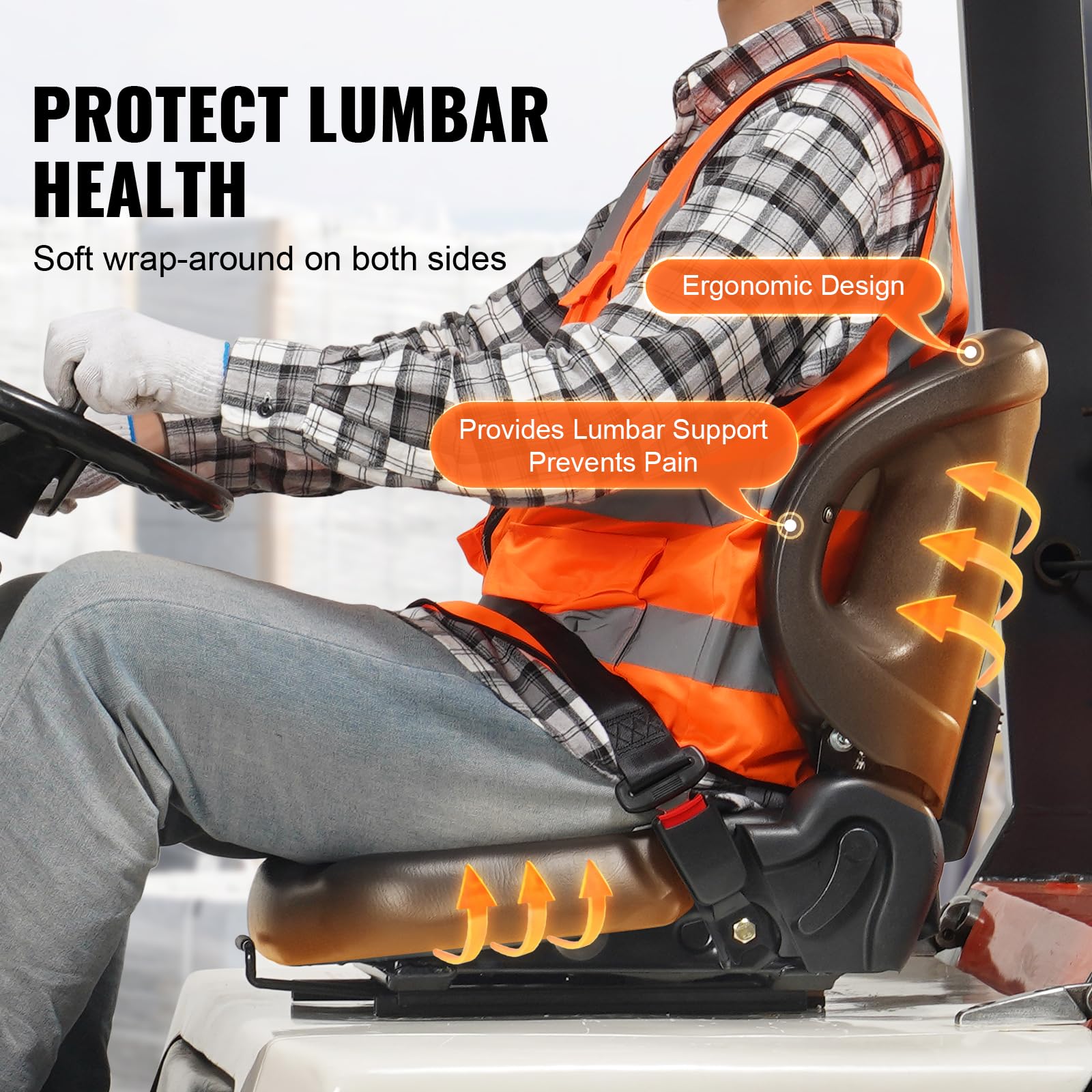 Mua VEVOR Universal Forklift Seat,Tractor Seat with Adjustable Angle ...