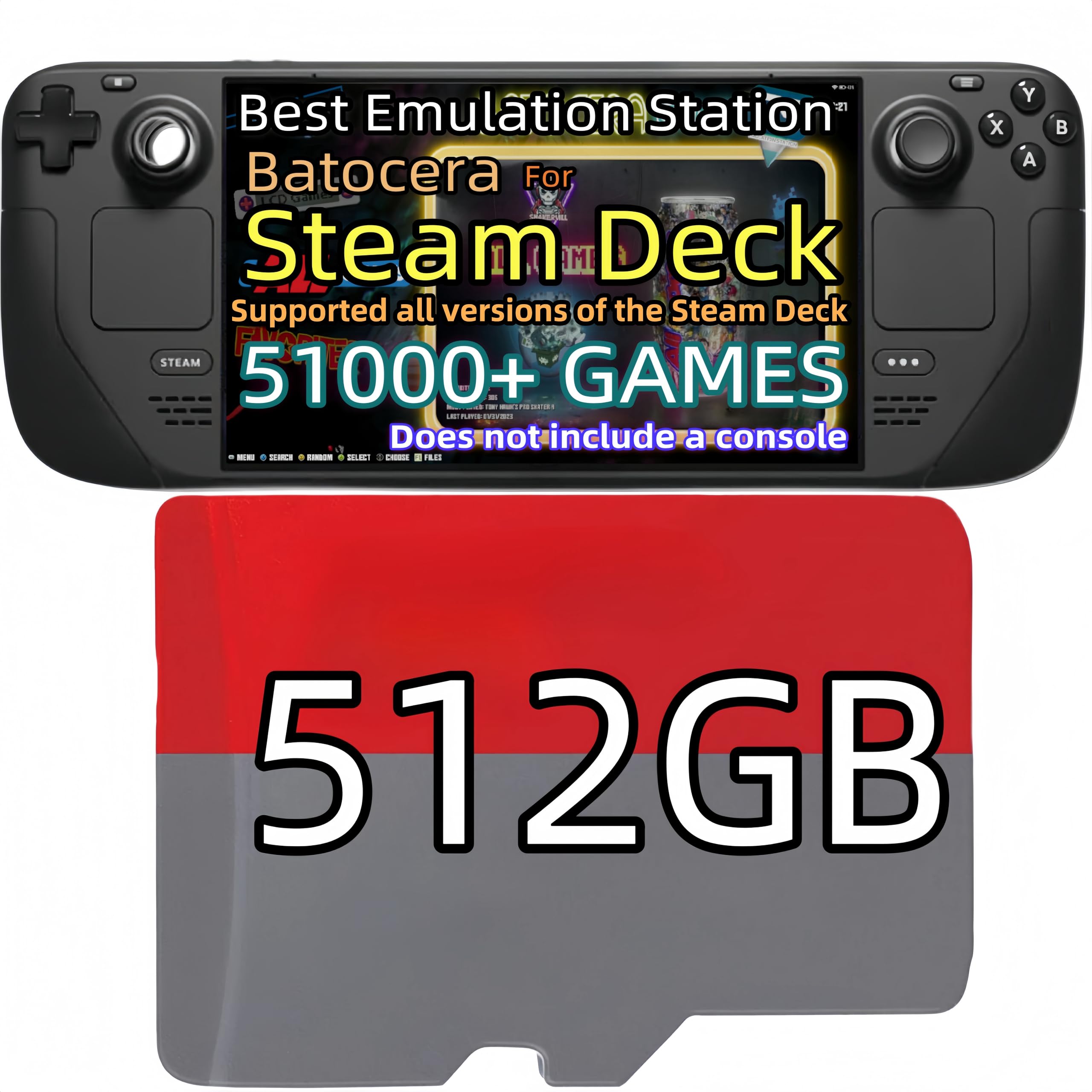 Mua 512GB Retro Game Card for Steam Deck, 51000+ Plug and Play Video ...