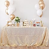 Amazon.com: Blxsif Rose Gold Sequin Tablecloth - Glitter 60x85 Inch Rectangle Sparkle Rose Gold ...