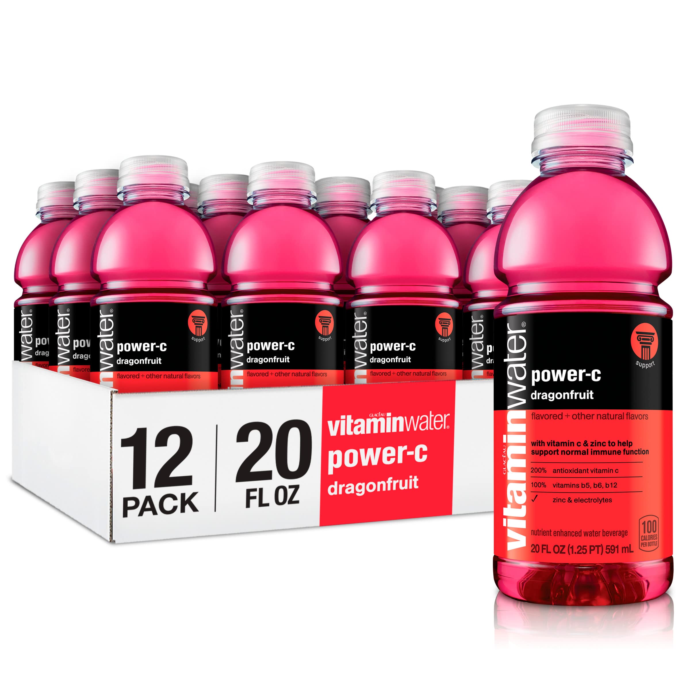 vitaminwater power-c electrolyte enhanced water w/vitamins, dragonfruit ...