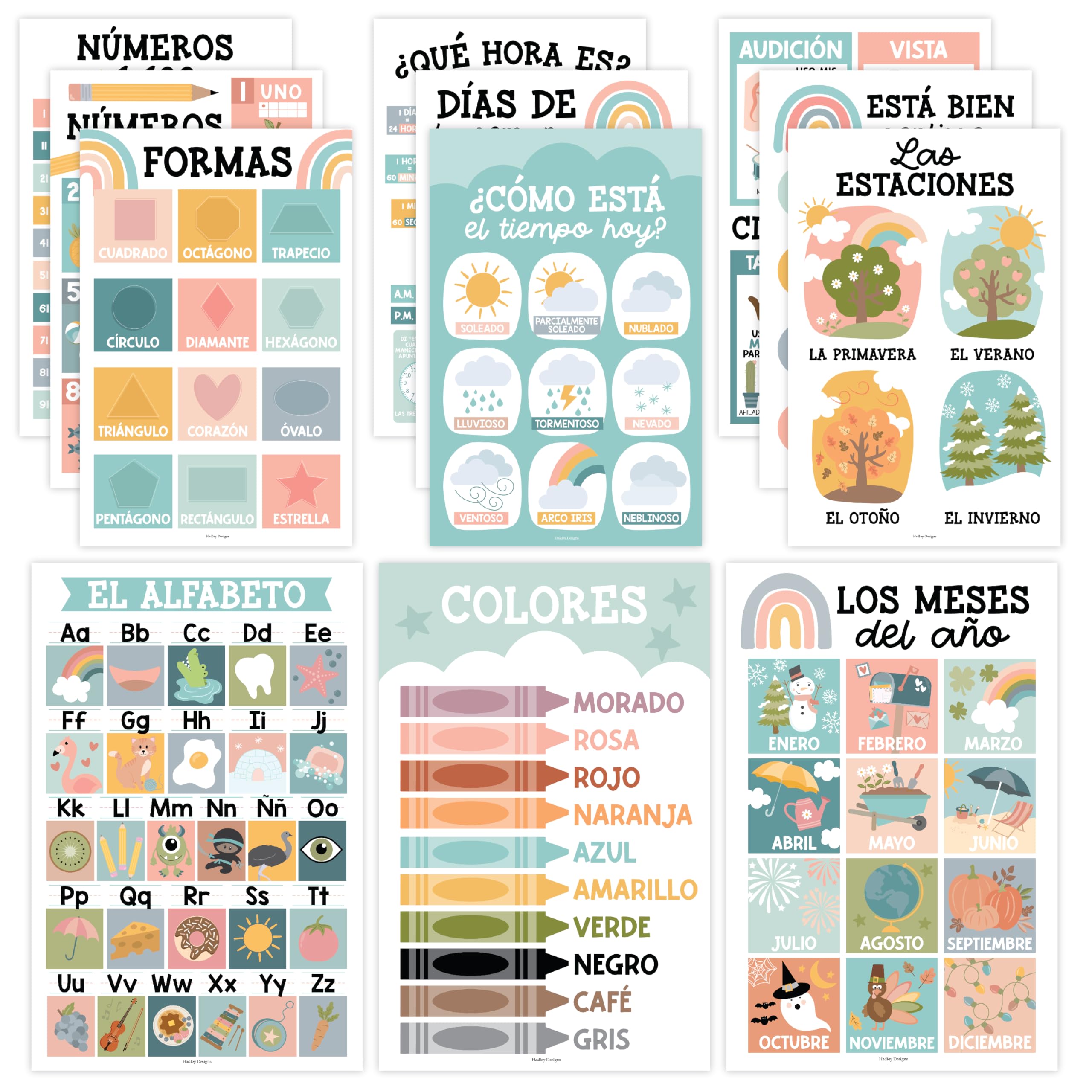 Mua 12 Boho Spanish Classroom Decorations - Spanish Classroom Posters ...