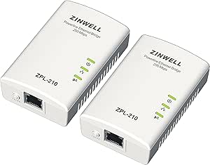 Amazon.com: Zinwell 200 Mbps Digital Home Powerline Ethernet Adapters 1 ...