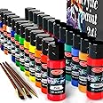 Amazon.com: Acrylic Paint Set of 24 Colors 2fl oz 60ml Bottles,Non ...