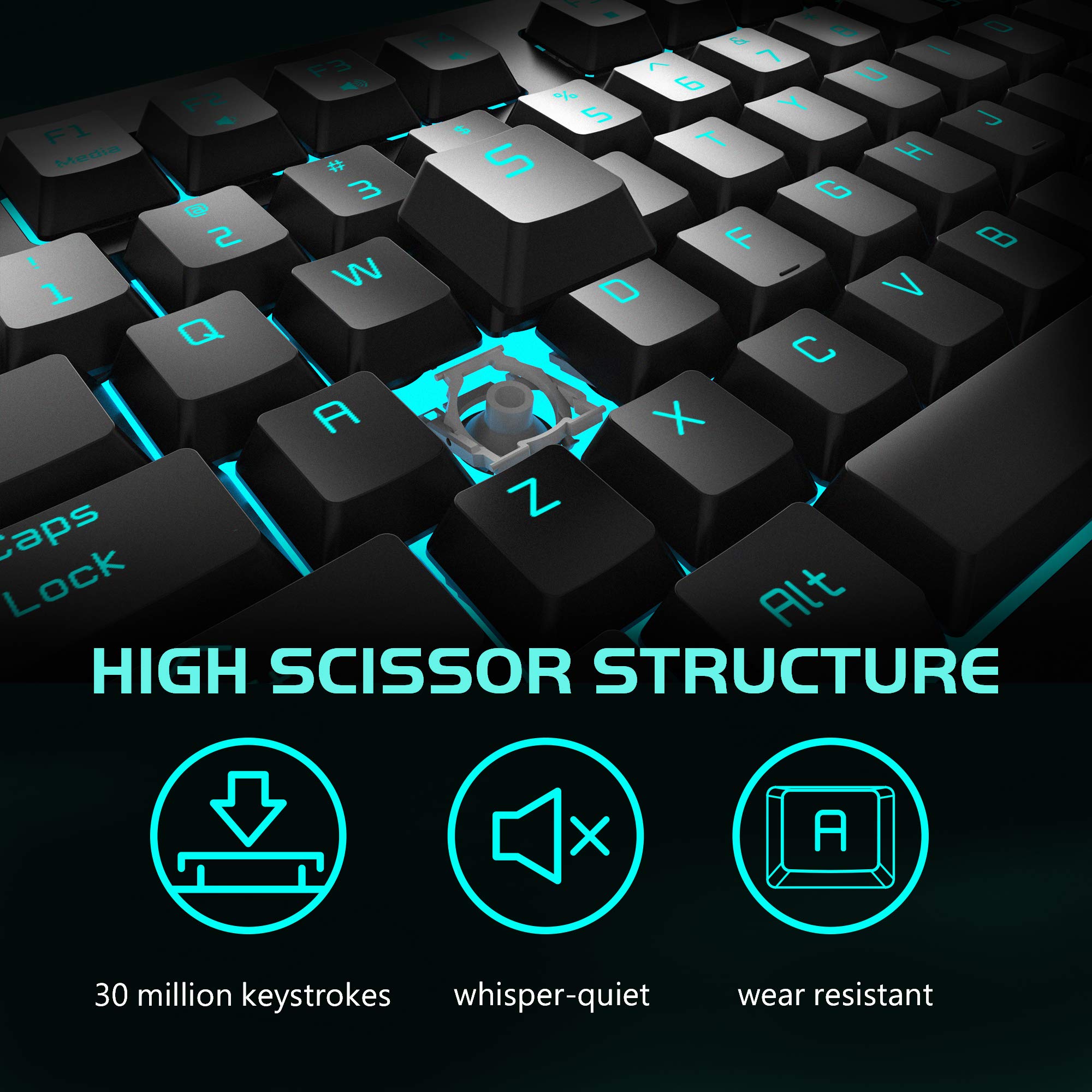 Mua Light Up Quiet Gaming Keyboard - Membrane Silent Wired Keyboard ...
