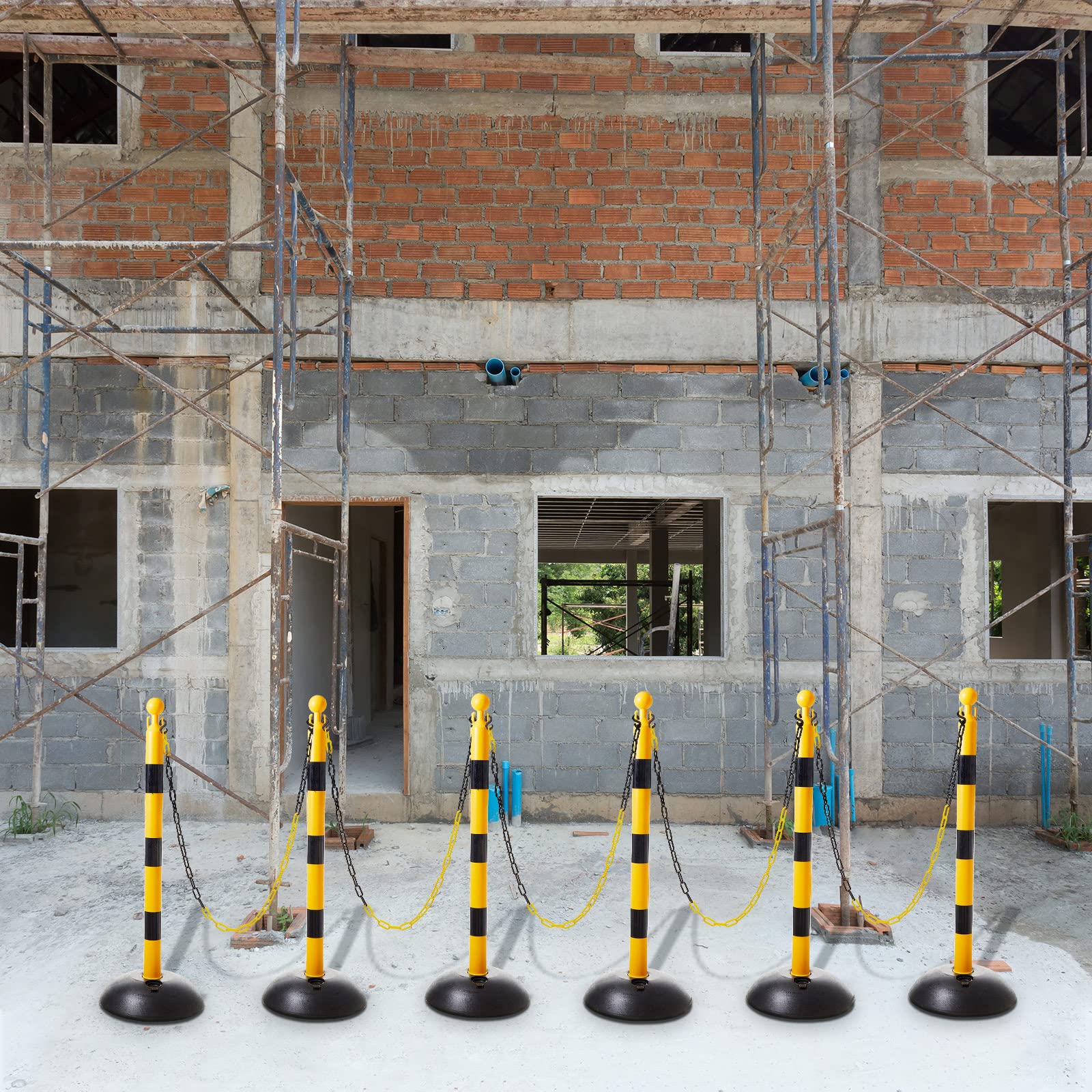 Mua Plastic Stanchion Post Set, 6 Pcs Traffic Warning Line Stanchion ...