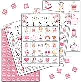 Amazon.com: Pink Floral Baby Shower Bingo Game - 24 Guests