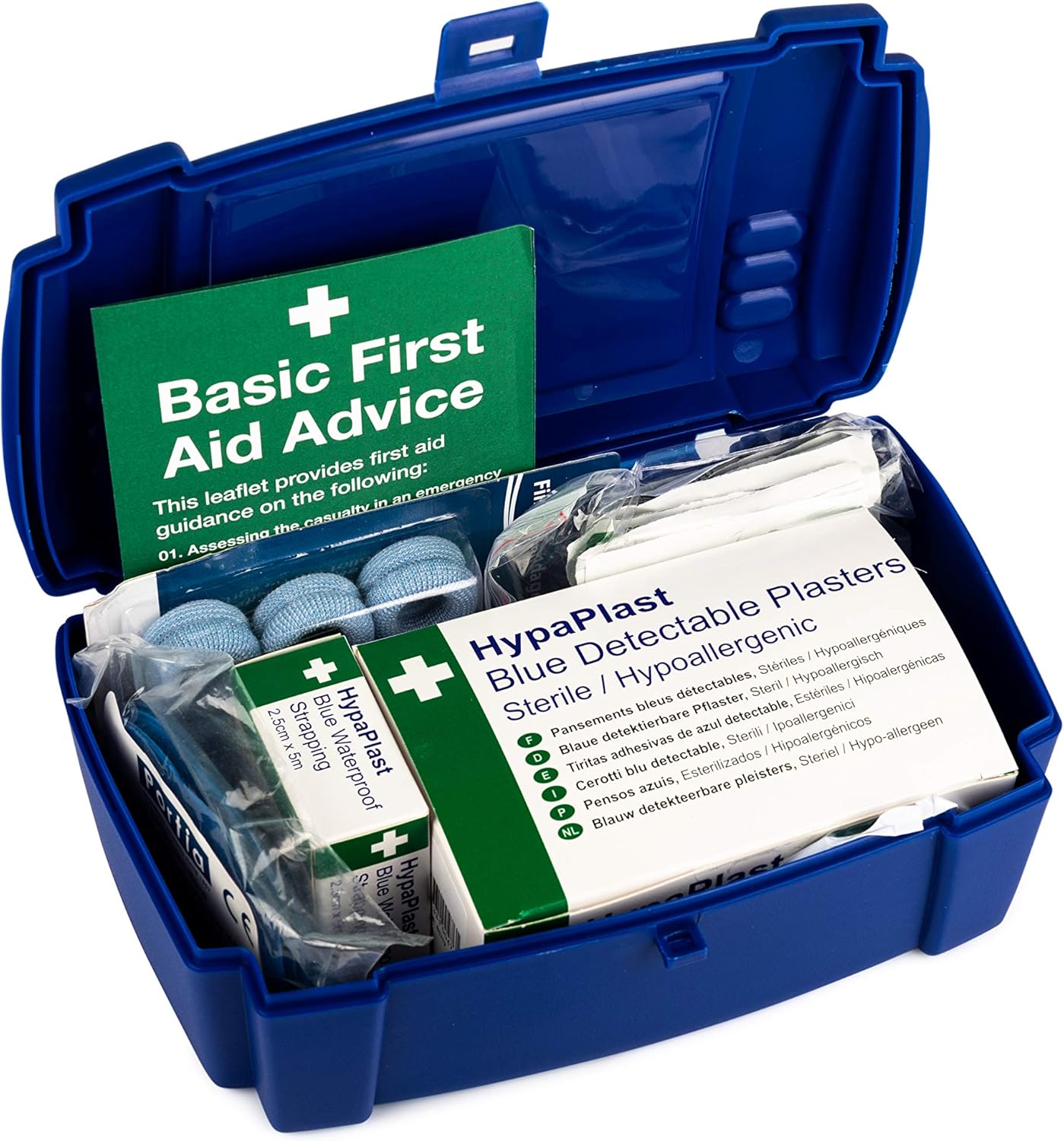 Safety First Aid Evolution Blue Plaster Kit Fully-Stocked Catering ...
