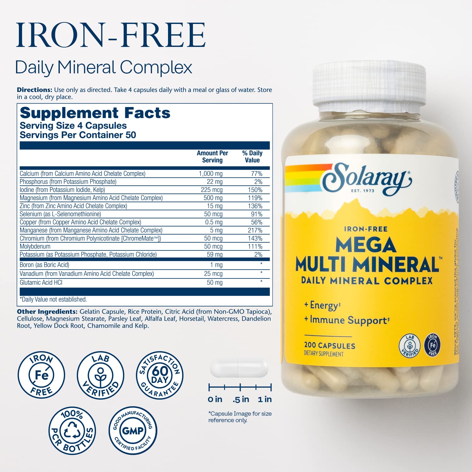 Mua SOLARAY Iron-Free Mega Multi Mineral - Daily Mineral Complex w ...