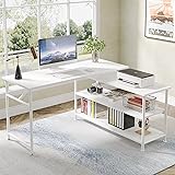 Amazon.com: Tribesigns 360° Free Rotating L-Shaped Desk, 55 inch Large ...