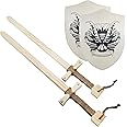 Amazon.com: Adventure Awaits! Wooden Toy Sword and Shield Set for Kids ...