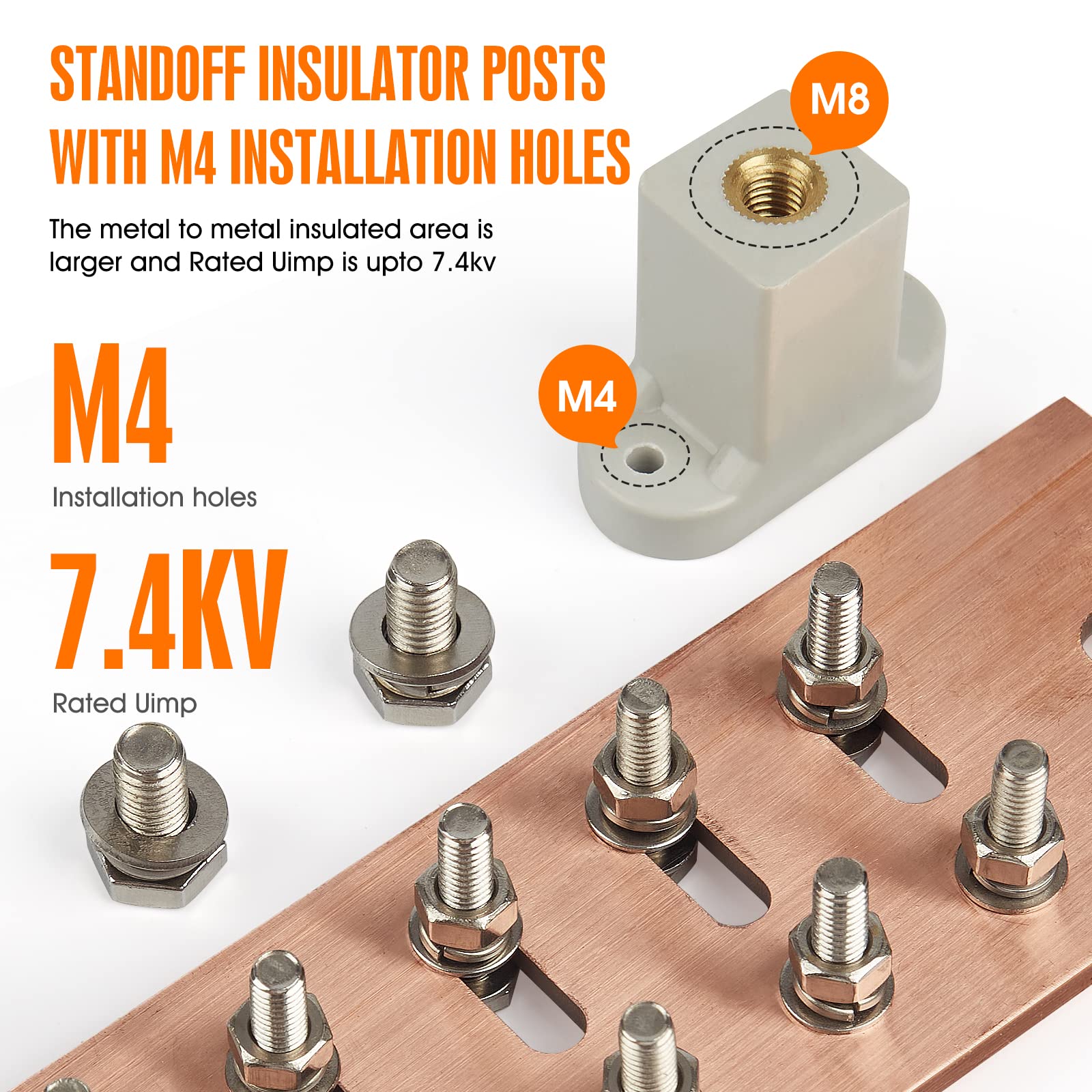 MOKIKUBA Copper Ground Bus Bar,Multipurpose Ground Bar Kit 7.88"x2.36"x ...