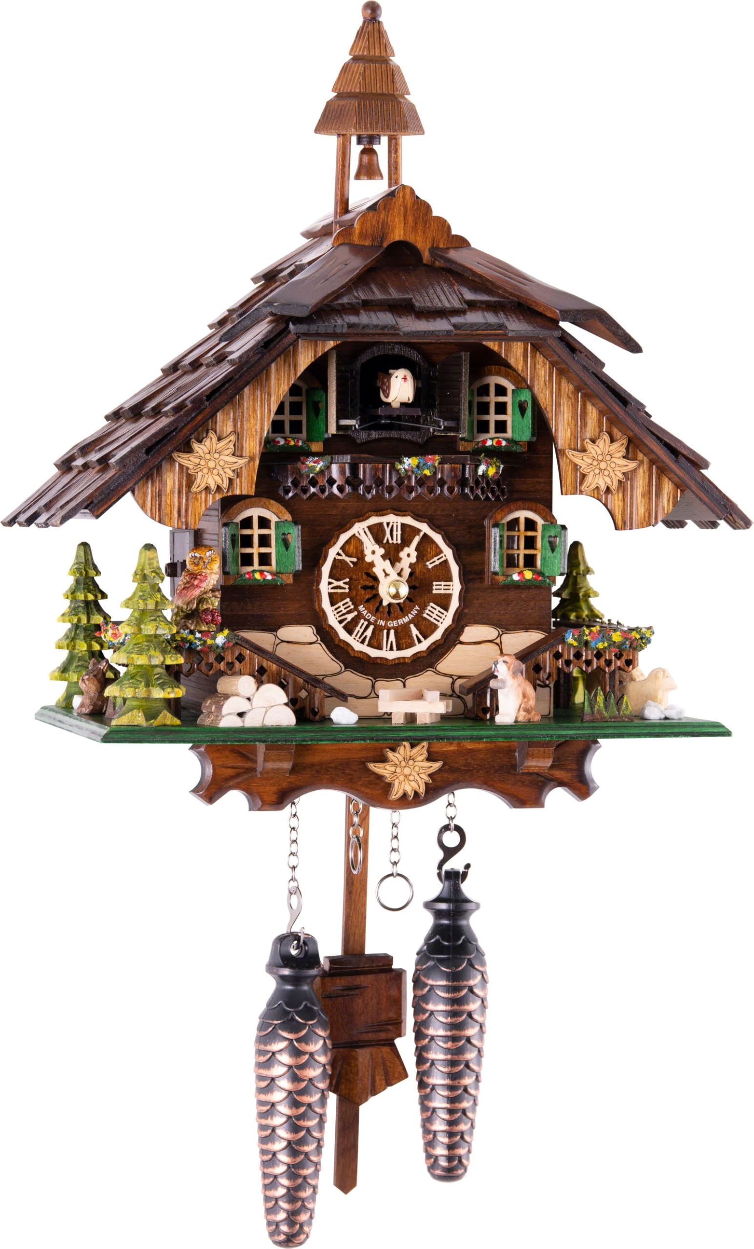 Cuckoo-Palace Saint Bernhard Chalet Cuckoo Clock Quartz Movement Height ...