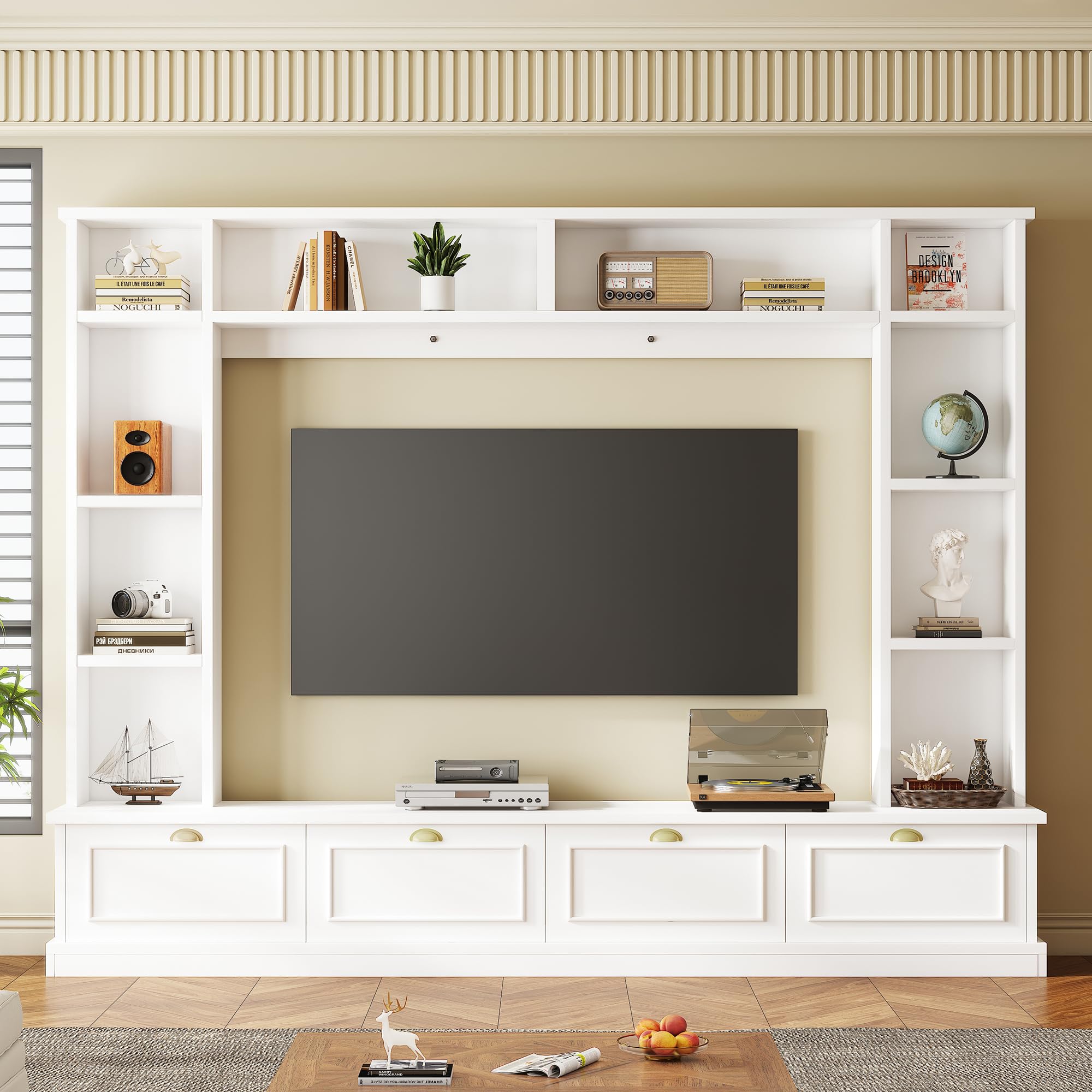 YOPTO 104" Large Wall Unit Entertainment Center Wall Unit with ...