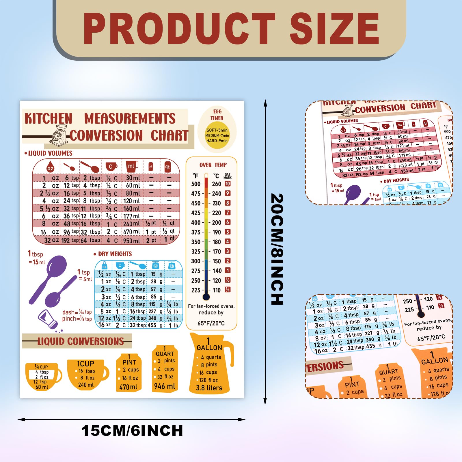Mua Kitchen Conversion Chart Magnet, Metric Conversion Chart for ...