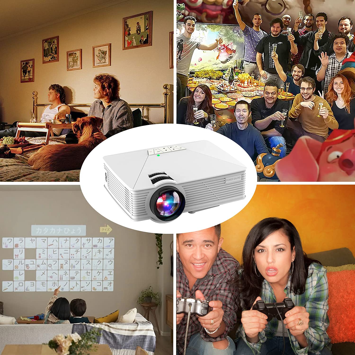 Mua PONER SAUND Wifi Projector, Small, 6,000 Lumens, 720P, Native ...