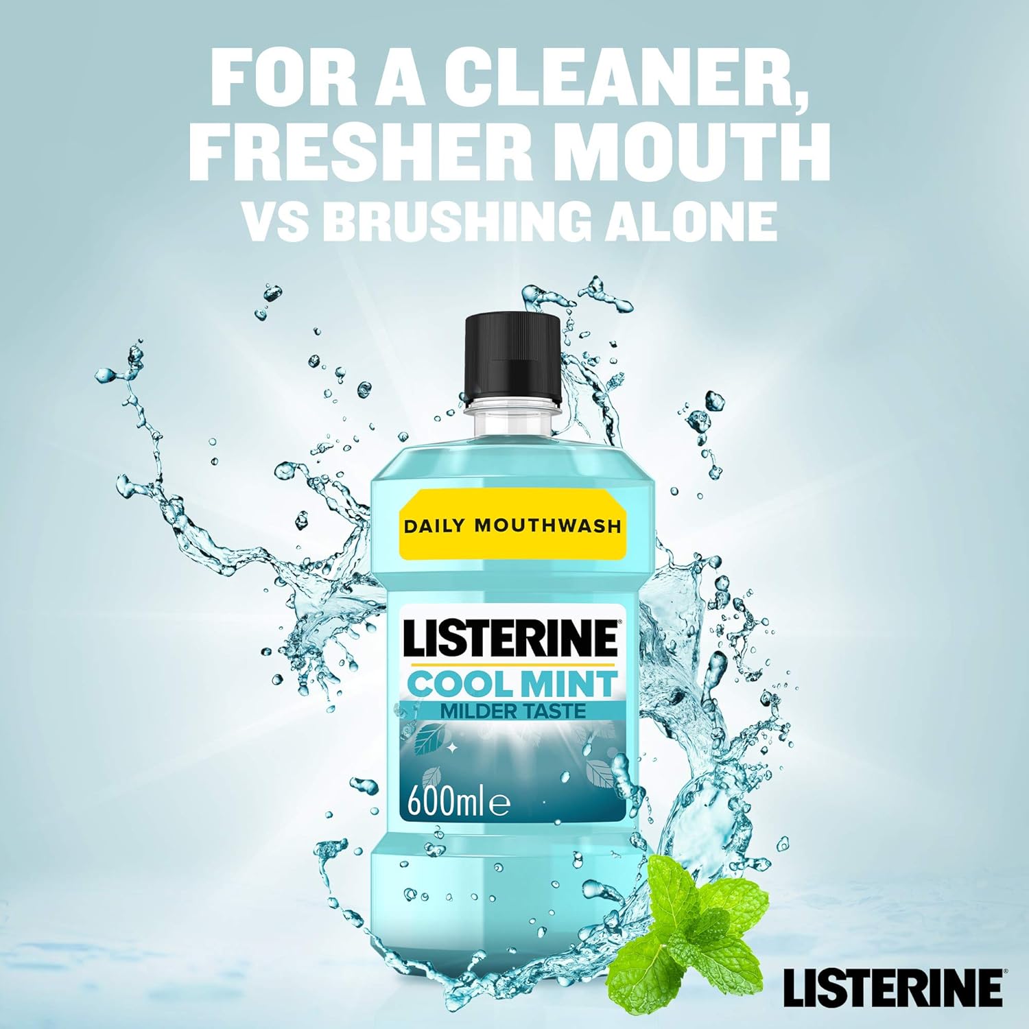Listerine Cool Mint Milder Taste Mouthwash, 600 ml – BigaMart