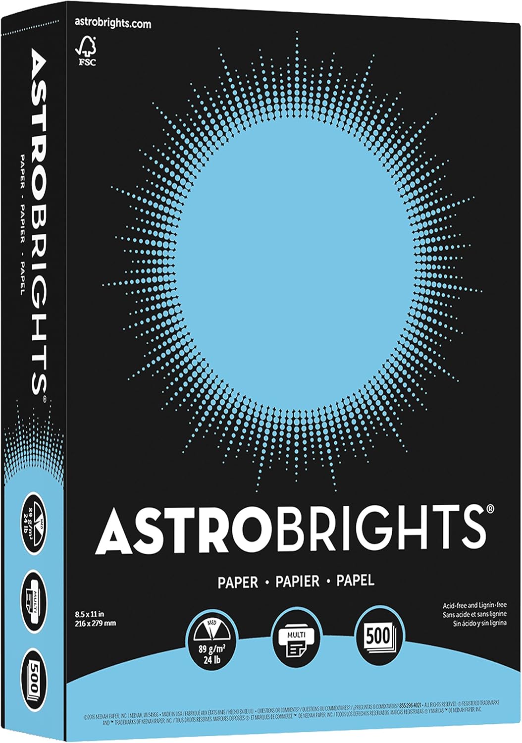 Amazon.com : Astrobrights Color Paper, 8.5” x 11”, 24 lb/89 GSM, Lunar ...