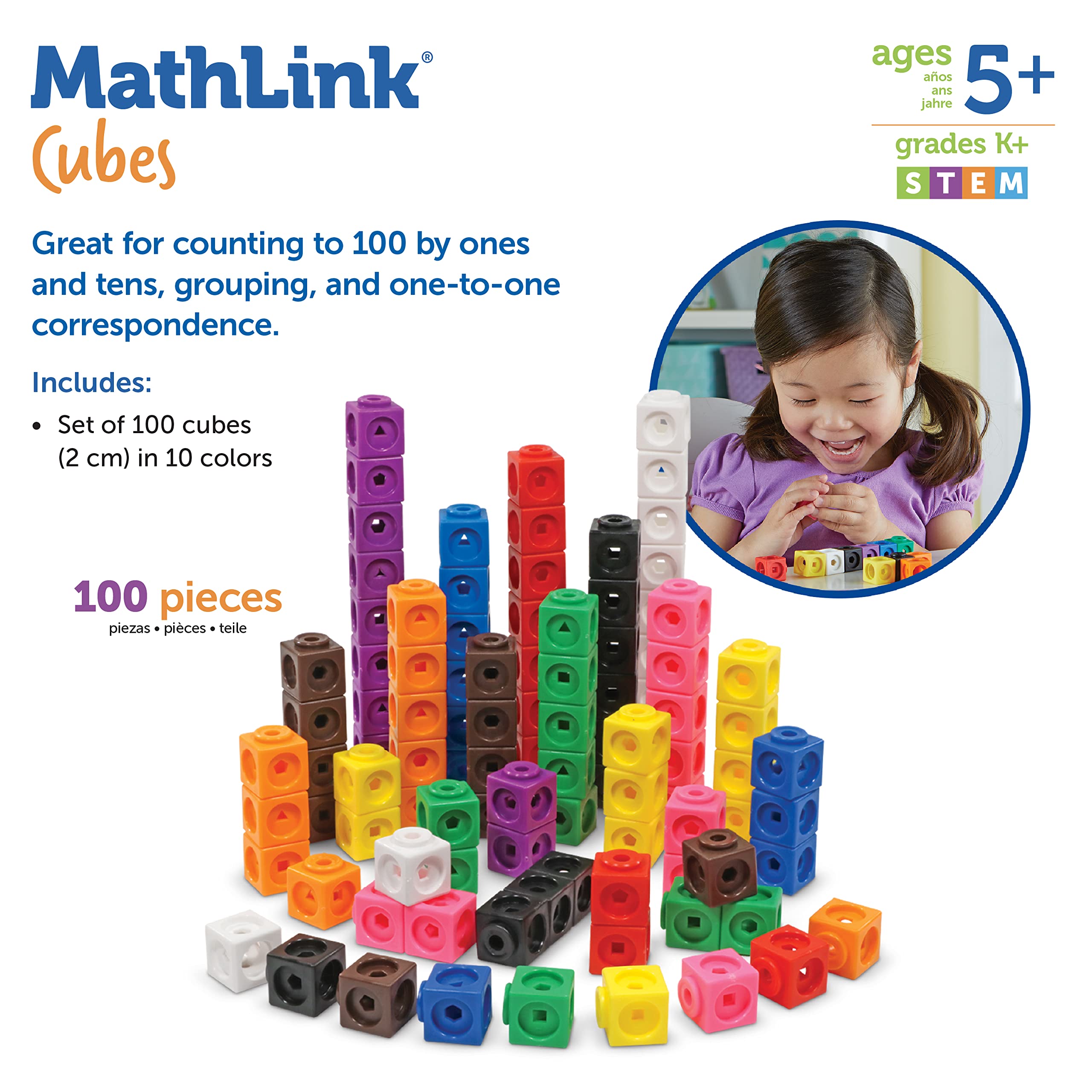 Mua Learning Resources MathLink Cubes - Set of 100 Cubes, Ages 5 ...