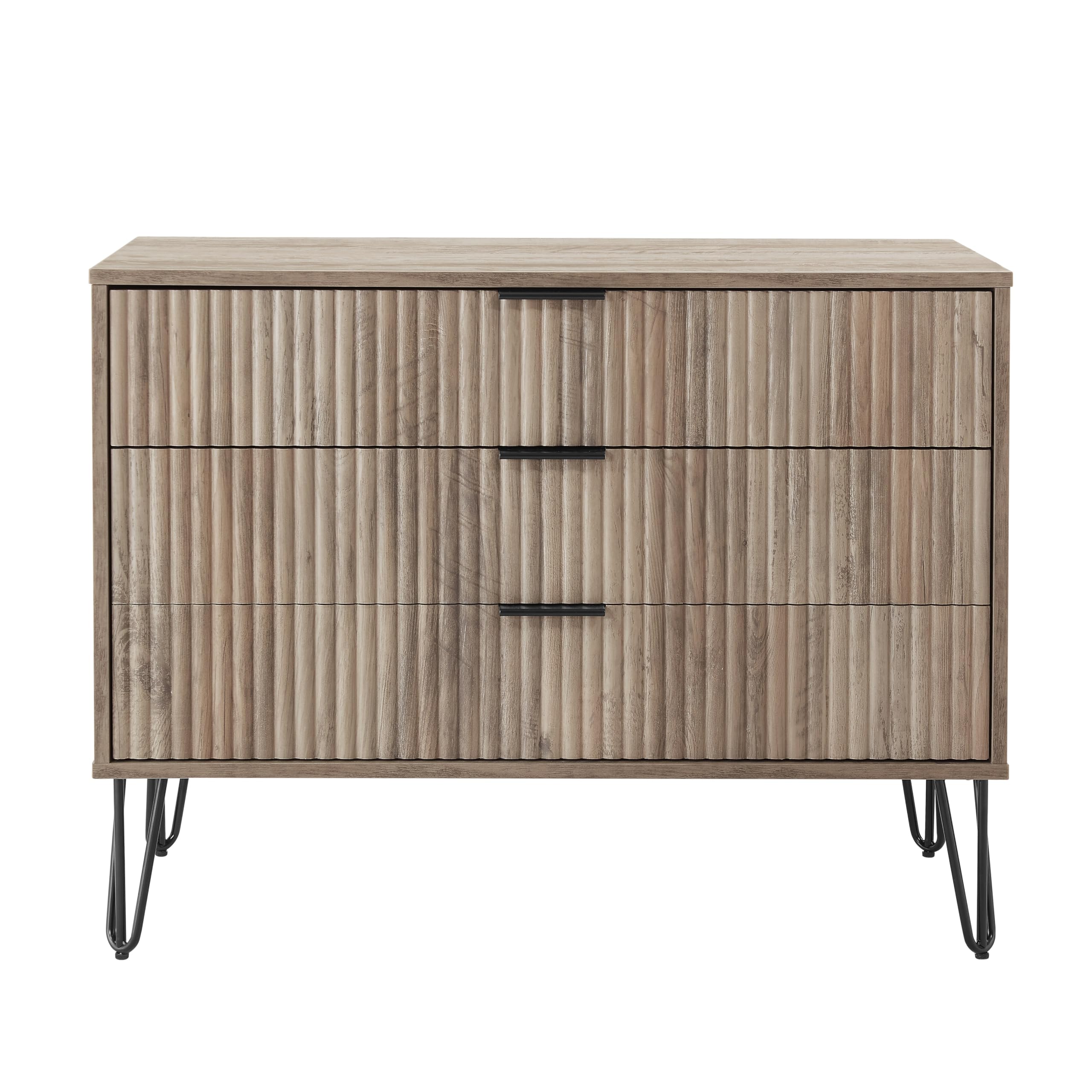 Manhtattan Comfort Dumbo Modern Dresser with 3 Stylish Splayed Black ...