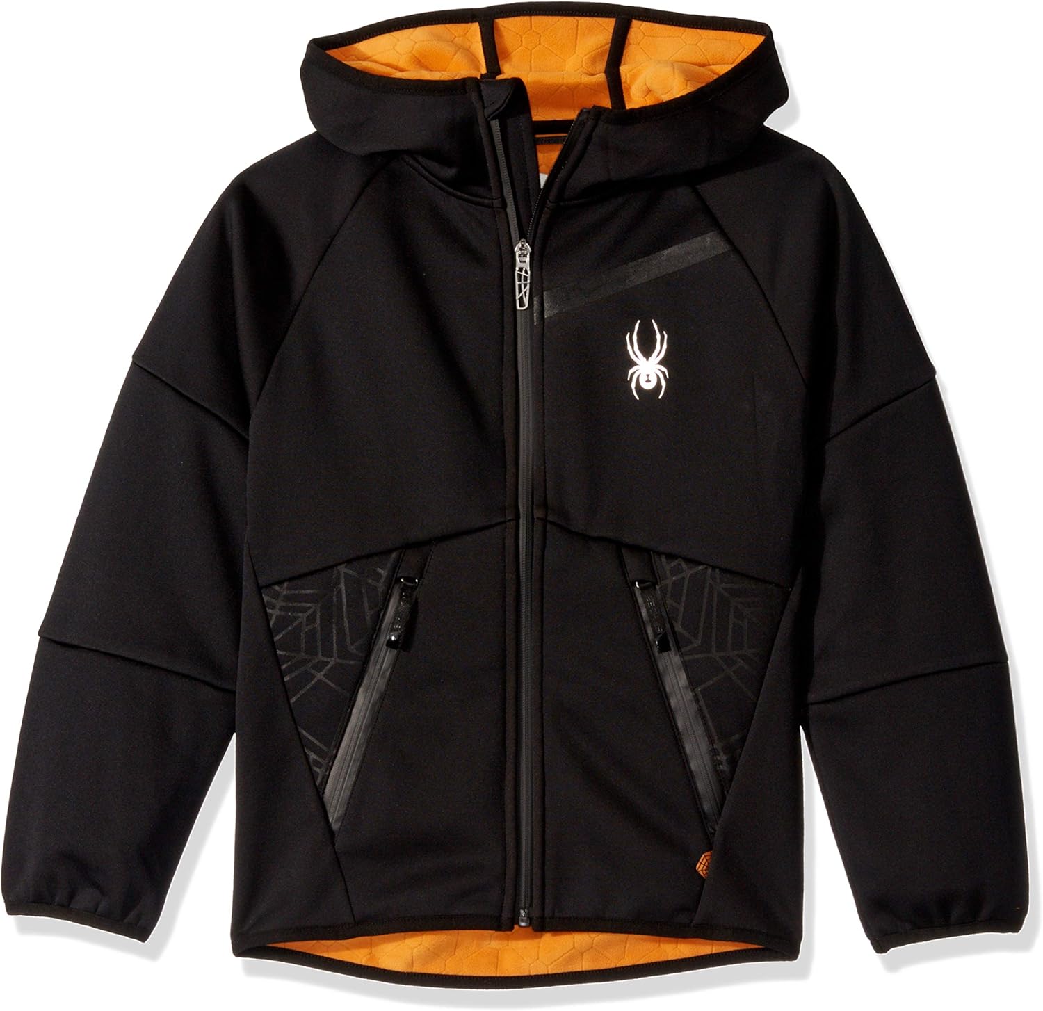 Spyder Boys' Big Full Zip Fleece Hooded Jacket-black, Small (8): Amazon ...