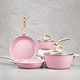 Amazon.com: Vkoocy Pink Pots and Pans Set Non Stick, Ceramic Cookware ...