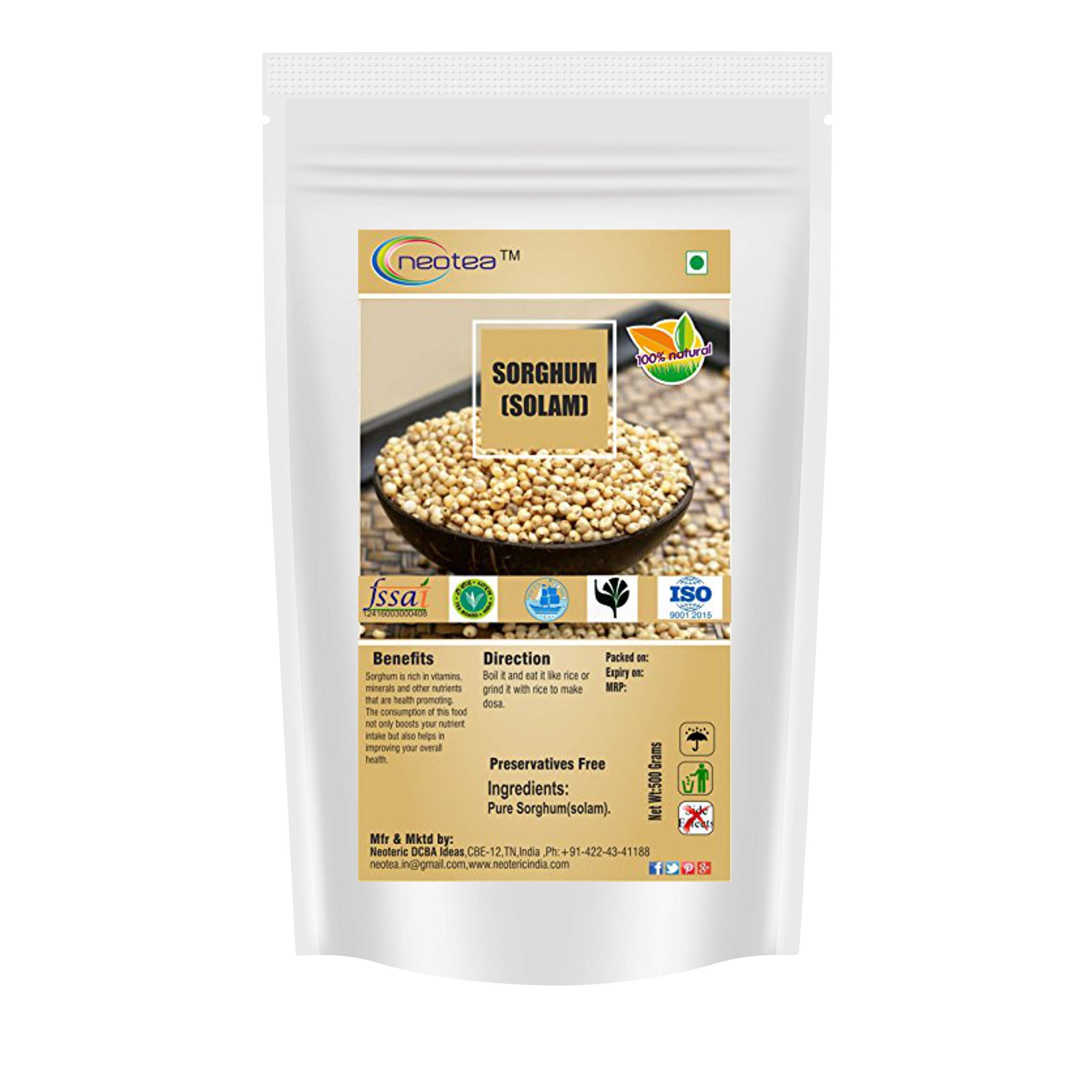 Buy Neotea Sorghum Jola Jowar, Solam Whole White Jowar Jawar Sorghum ...