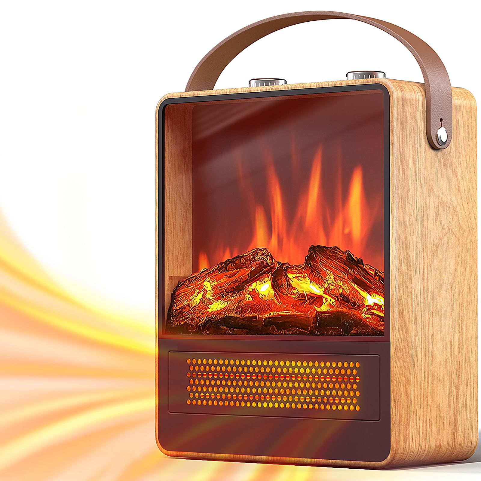 Riseon Electric Fireplace Heater for Indoor Use, 1500W/750W Space ...