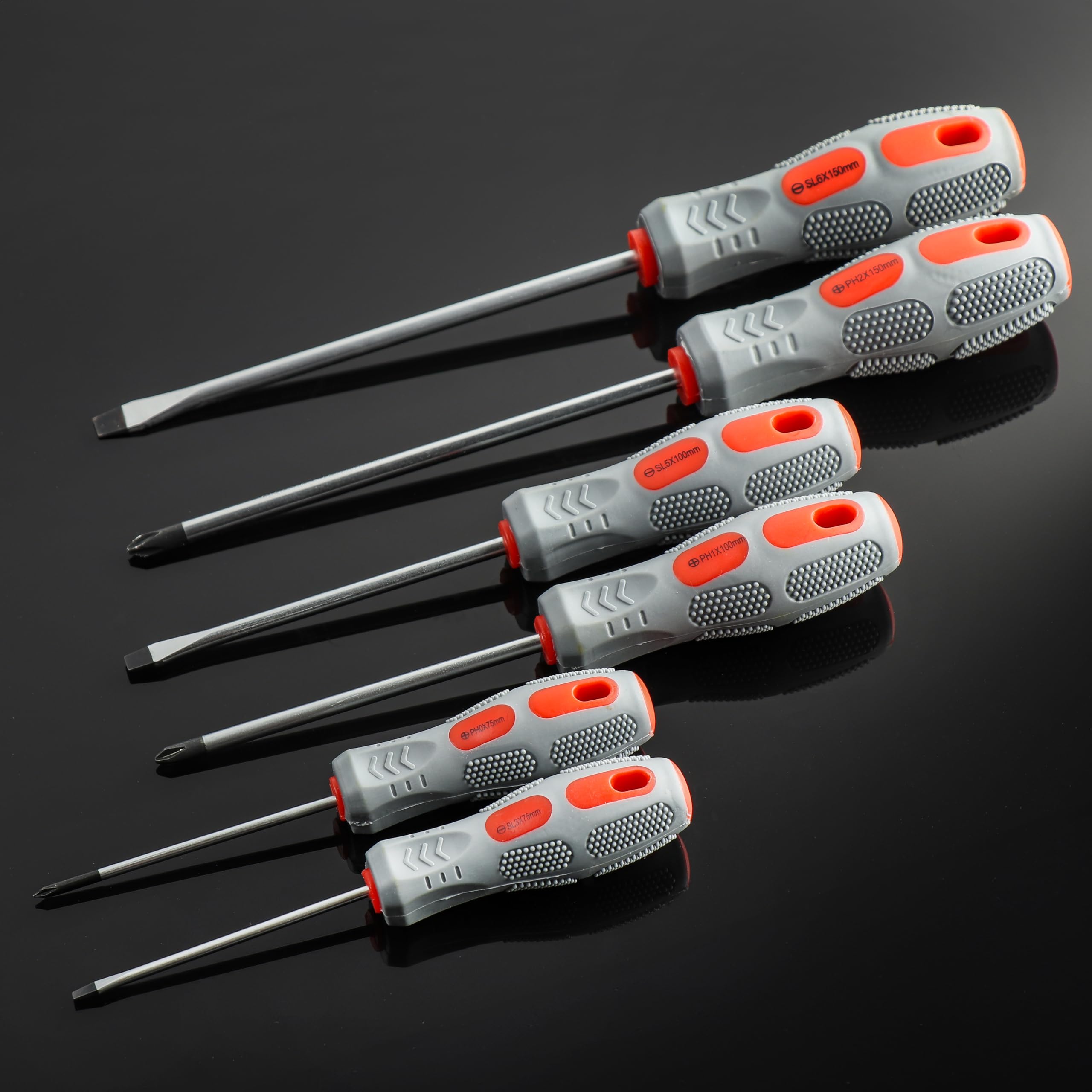 Daniks Magnetic 6-Piece Screwdriver Set | 3 Phillips and 3 Slotted ...