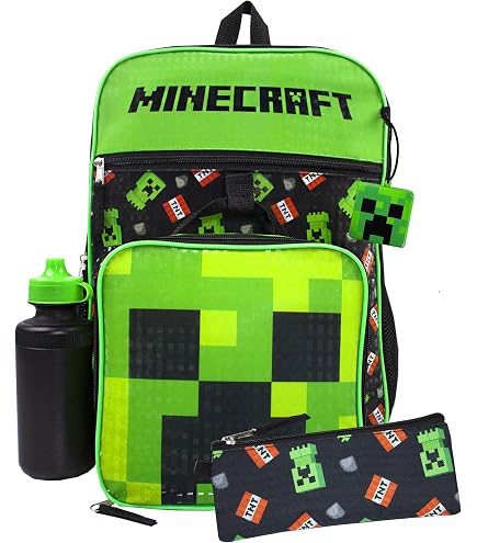 Minecraft Lunch Bag Minecraft BIOWORLD Backpack & Lunchbox Set ...