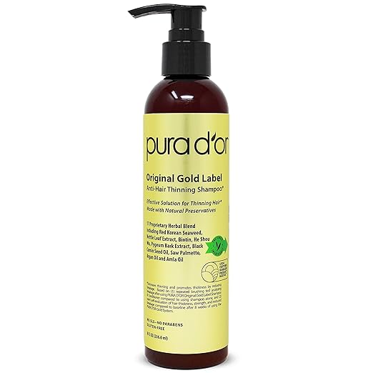 Amazon.com : PURA D'OR Original Gold Label Anti-Thinning Shampoo (8oz ...