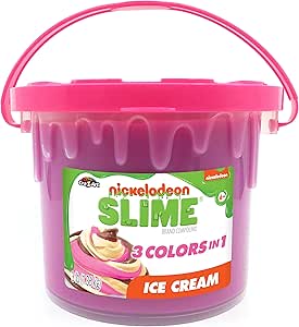 Amazon.com: Nickelodeon Slime 3LB Ice Cream Premade Slime Bucket – 3 ...