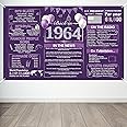 Amazon.com: Crenics Purple 60th Birthday Decorations for 1964, Back in ...