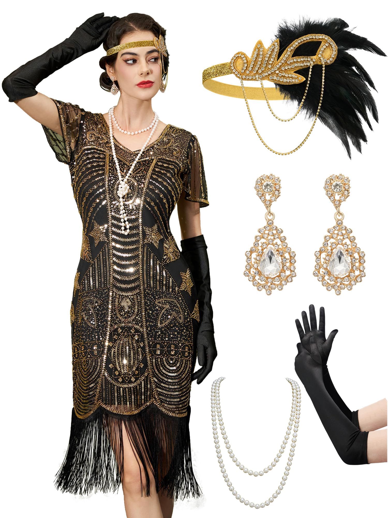 YESSA Flapper Dresses 1920s Dresses For Women,Great Gatsby Dresses For ...