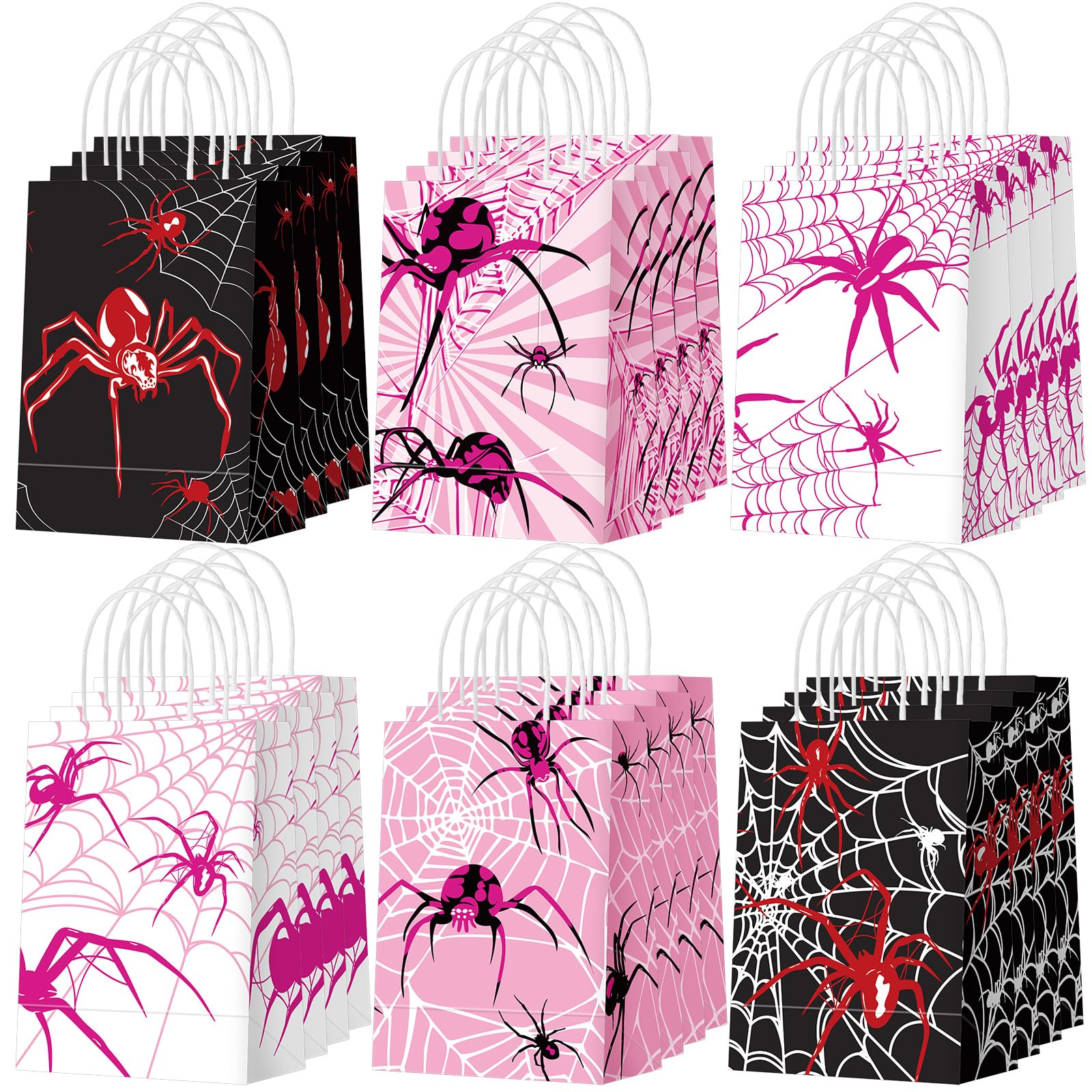 Epakh 24 Pcs Spider Party Favors Bags with Handles Spider Birthday ...