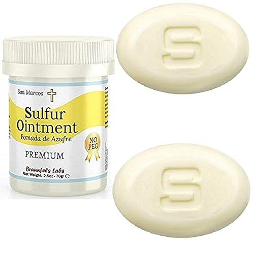 3 PACK- 10% Sulfur Ointment + (2) 10% Sulfur Soap for Acne, Keratosis ...
