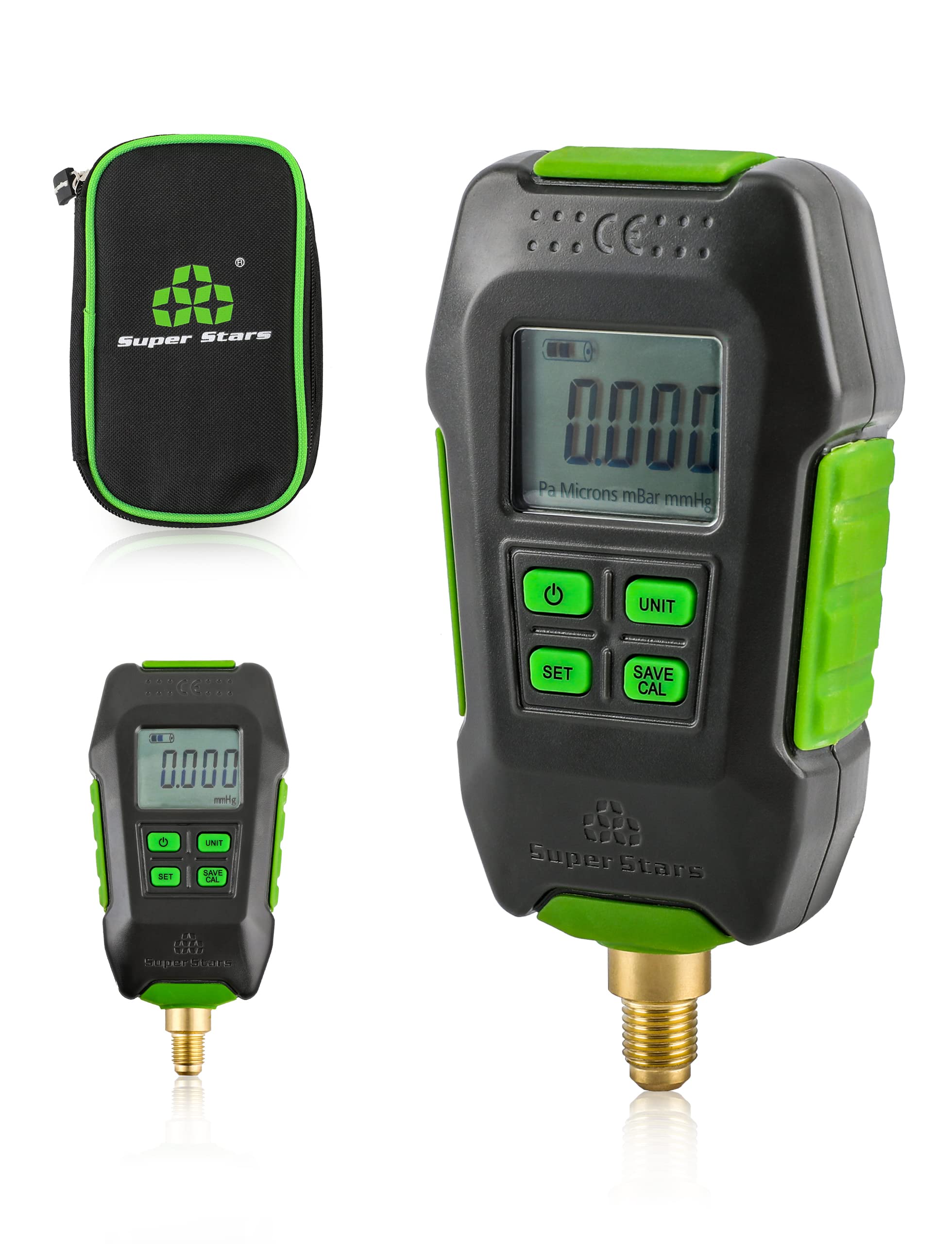 Wisscool Digital Micron Vacuum Gauge 1/4" SAE, Digital Pressure Tester ...