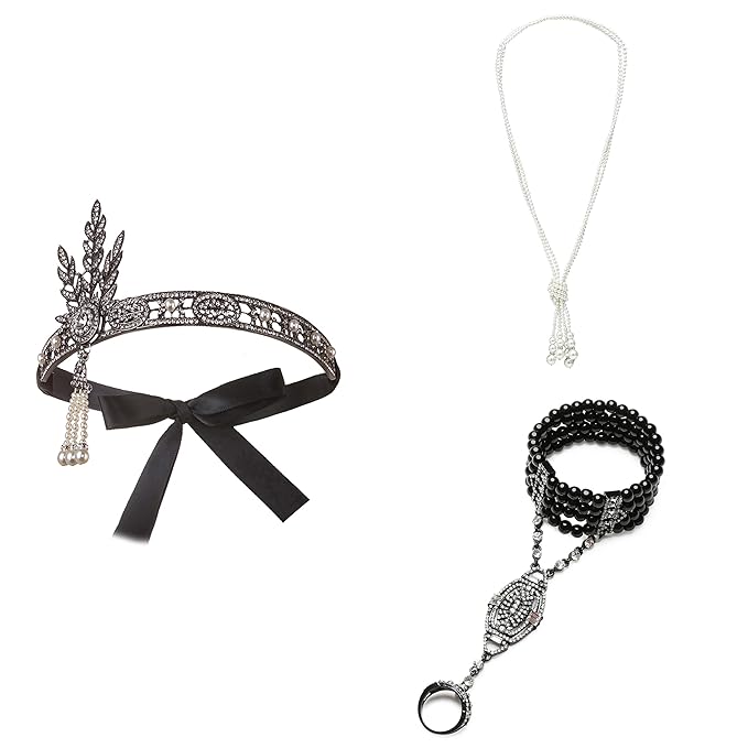 1920s Gatsby Jewelry- Flapper Earrings, Necklaces, Bracelets