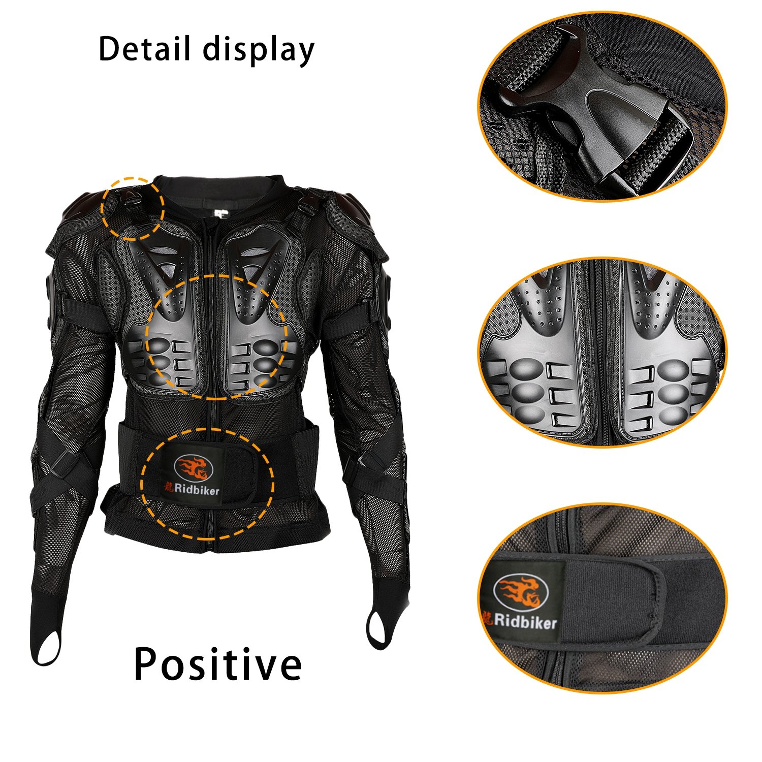 Ridbiker Motorcycle Full Body Armor Protector Removable Racing Jacket ...